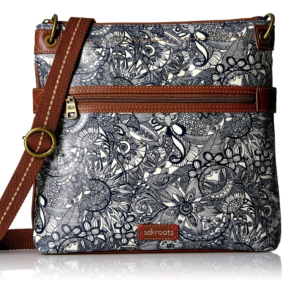 Sakroots | Bags | Sakroots Blue And White Crossbody Canvas Bag | Poshmark